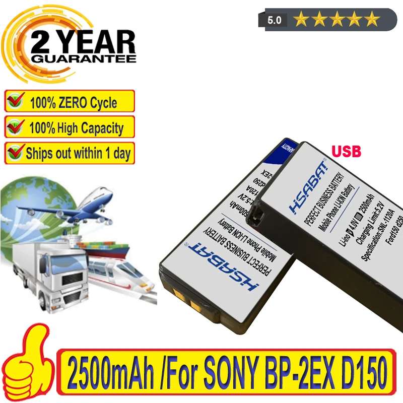 Top Brand 100% New BP-2EX Battery for Sony personal stereo d150 d250 D ...