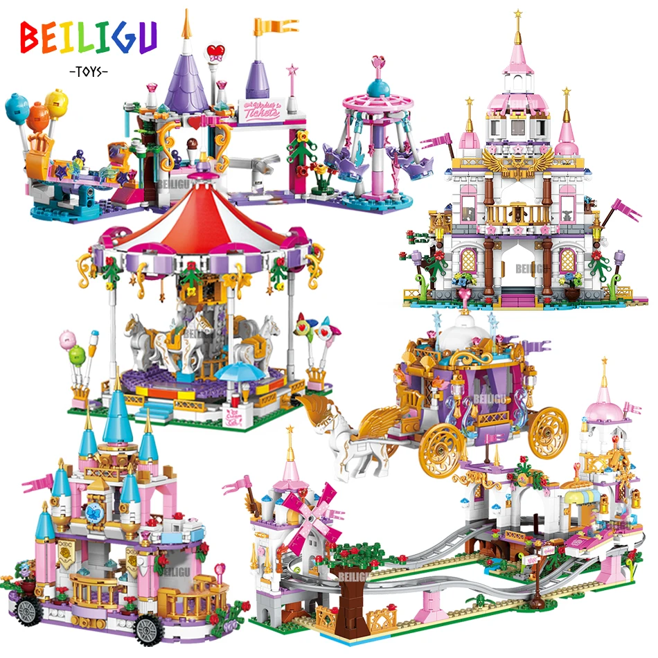 Friends-Amusement-Park-Building-Blocks-Girls-Princess-Castle-Carriage ...
