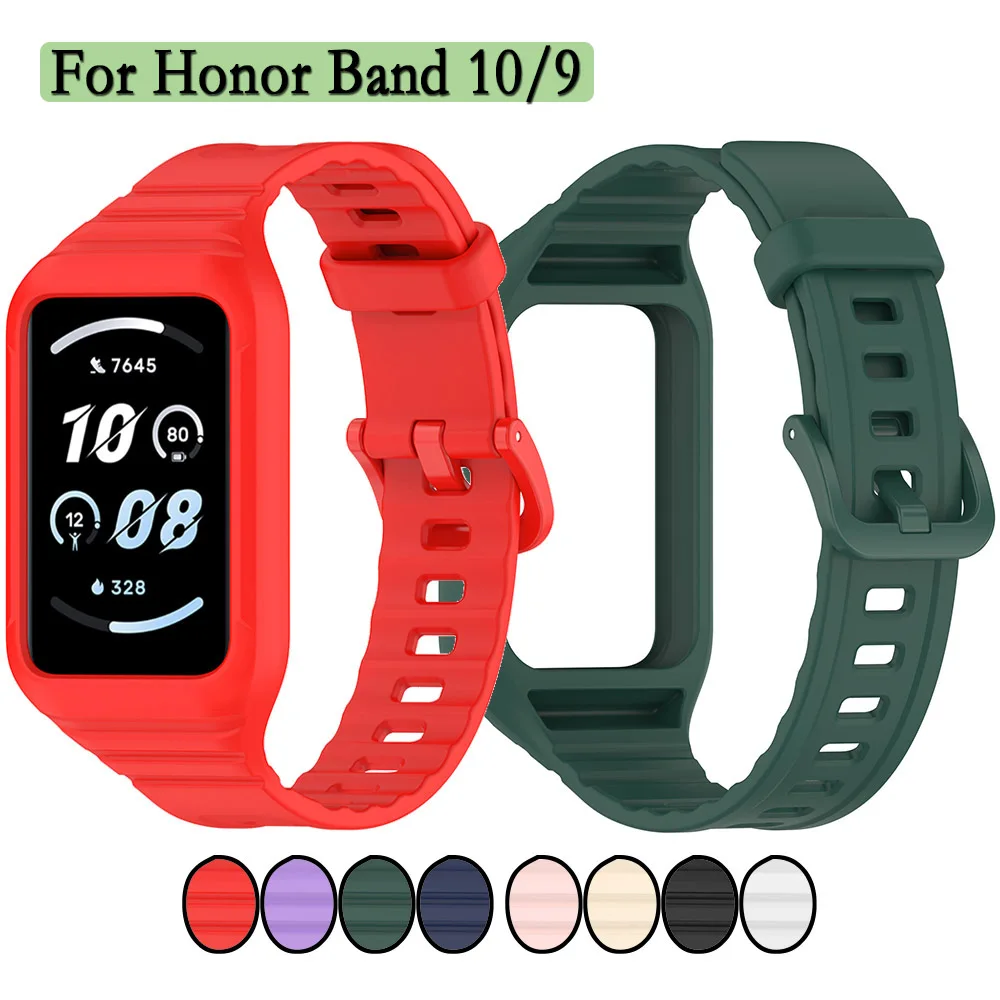 For Honor Band 10/9 Integrated Strap Single Color Silicone Same Color ...