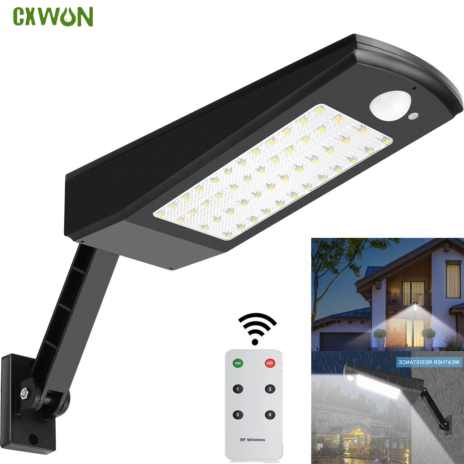 Upgraded Solar Panel Light Outdoor Waterproof Street Light Rotable Pole ...