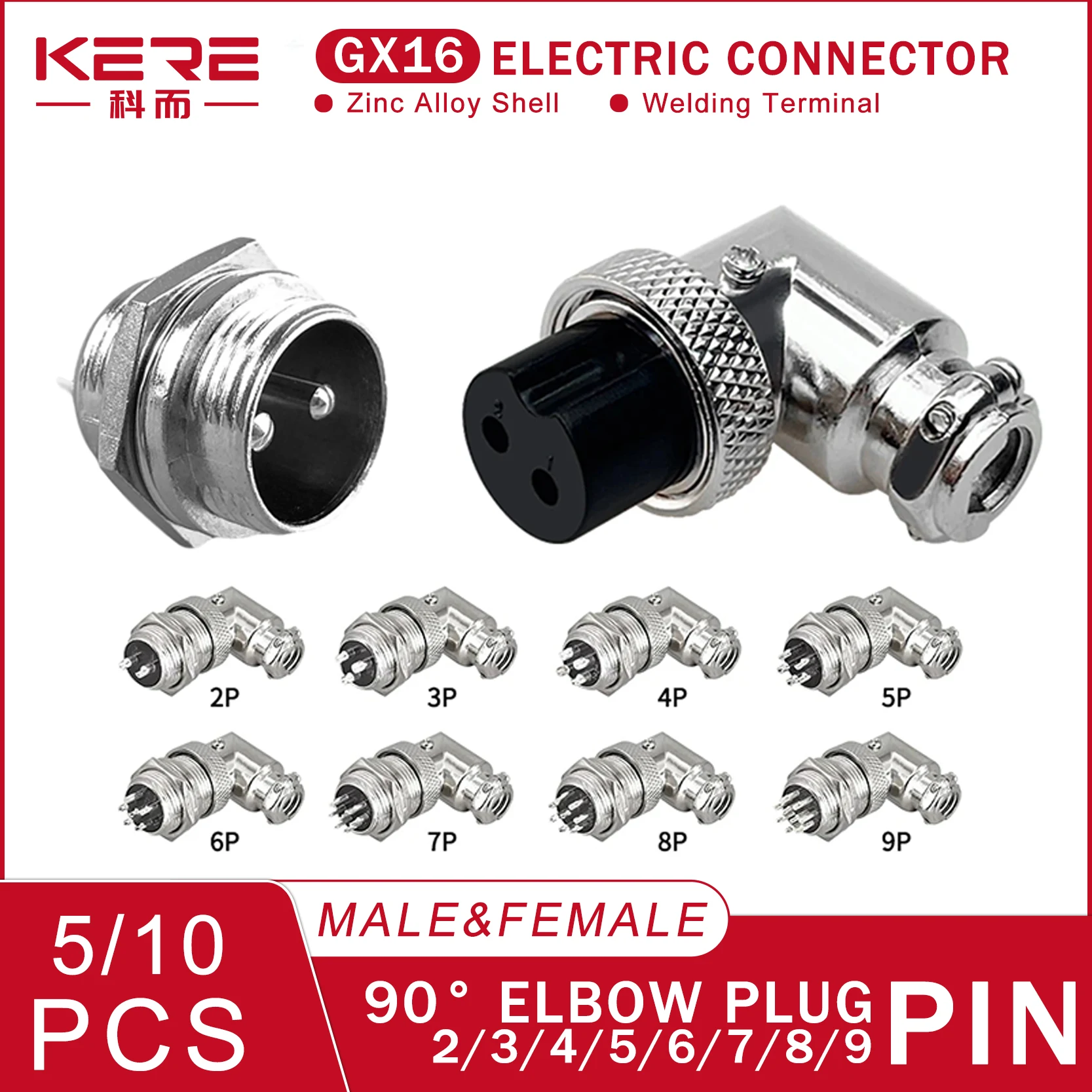 KERE-GX16-90-Degree-Right-Angle-16mm-Aviation-Connector-Elbow-M16-2-3-4 ...