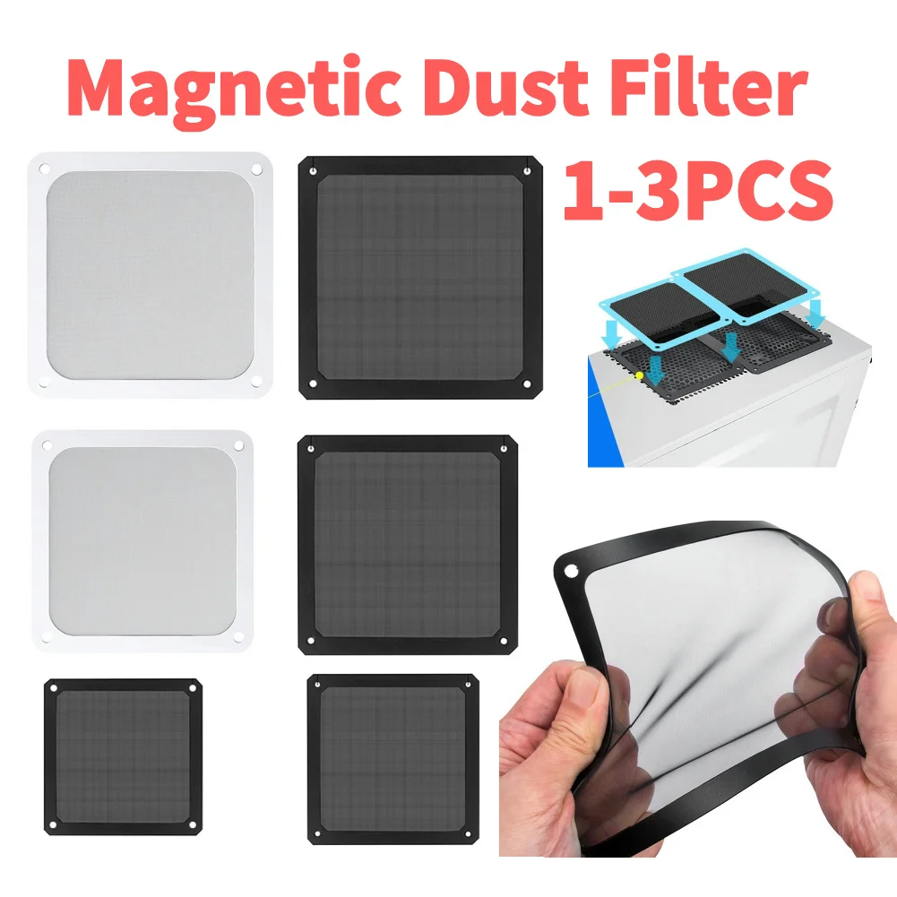 1-3PCS-8-14cm-Magnetic-Frame-Dust-Filte-PC-Case-Fan-Cooler-Dust-Filter ...