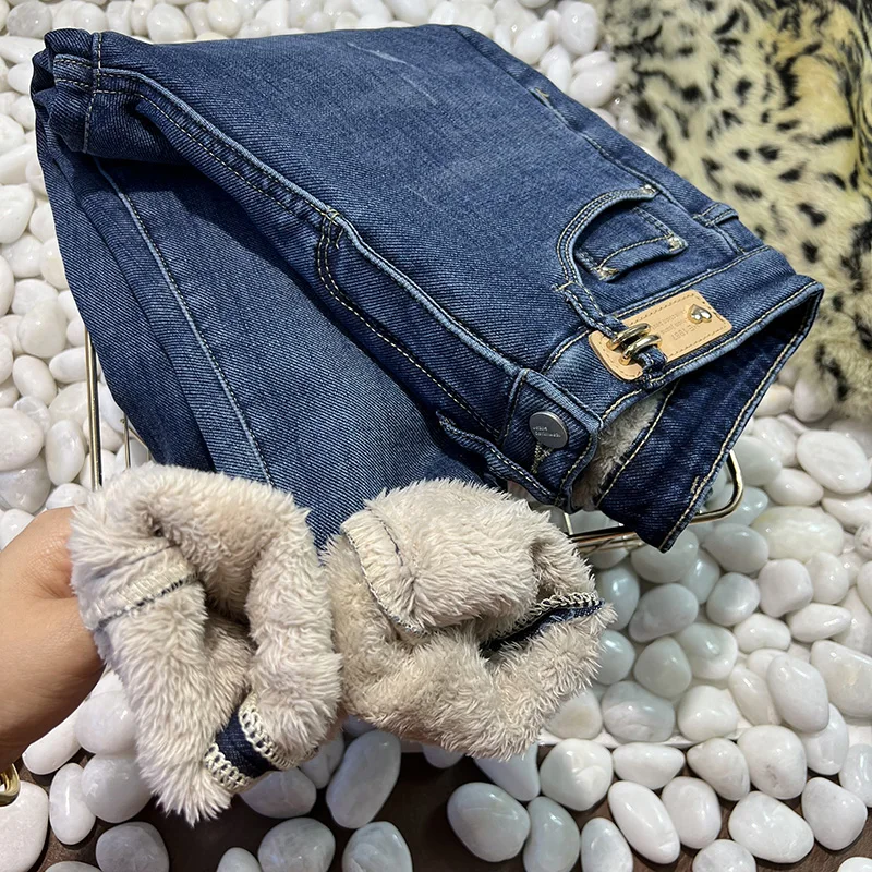 Really Warm ~ Thick Lamb Wool Jeans Women's Slim Fit Slimming Warm ...