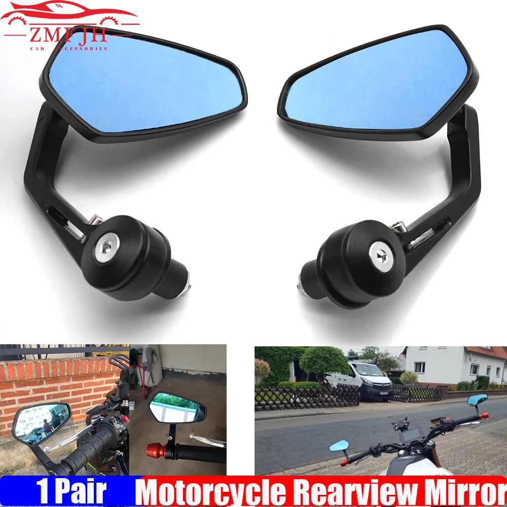 Motorcycle-Bike-Cruiser-Chopper-ATV-Aluminum-7-8-22mm-Bar-End-Side-Rear ...