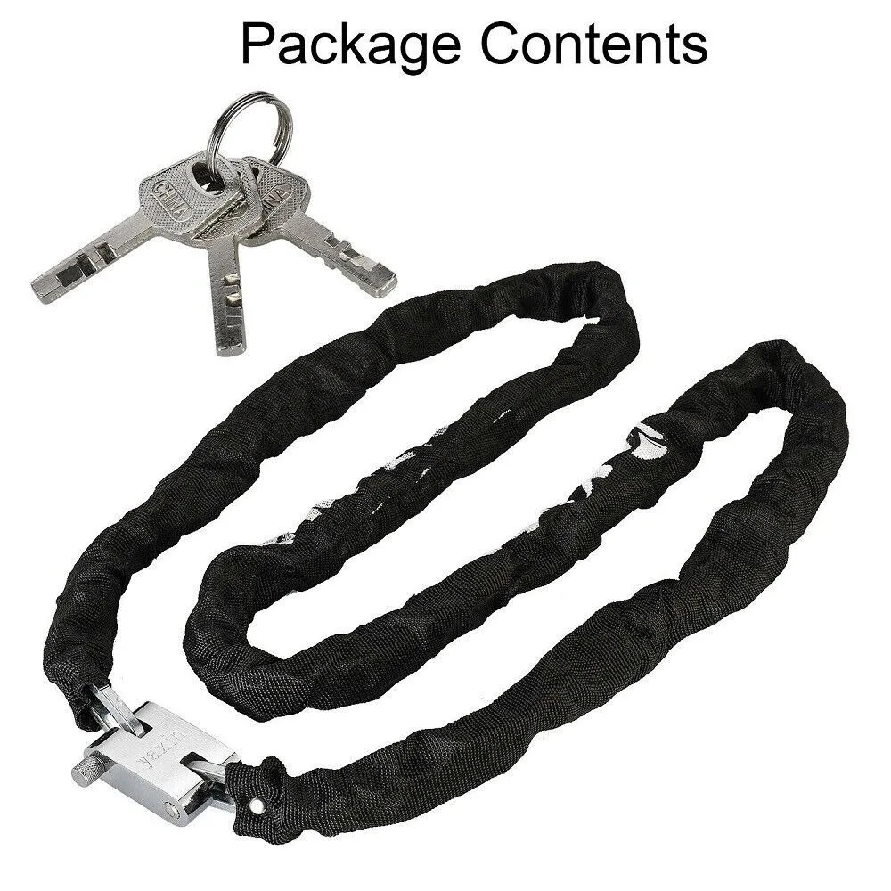 90cm-Bike-Chain-Lock-Safe-Metal-Anti-Theft-Heavy-Duty-Chain-Lock-with ...