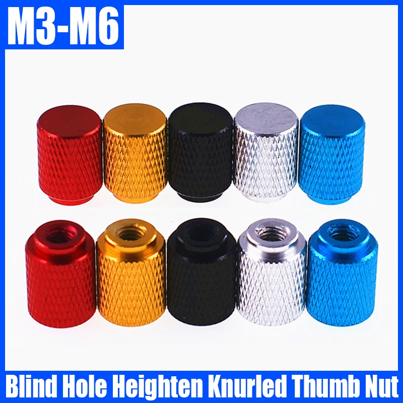 1PCS-M3-M4-M5-M6-Color-Aluminum-Heighten-Knurled-Thumb-Nut-Blind-Hole ...