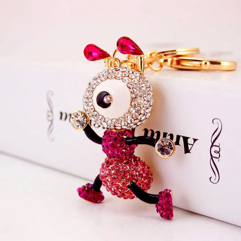 Creative-cute-cartoon-diamond-big-eyes-keychain-ant-Insect-key-chain ...