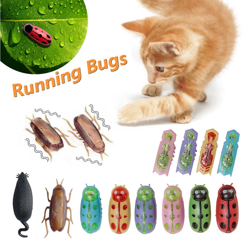 Funny Electric Bugs Cat Toy Automatic Escape Mini Robot Bug Vibration ...