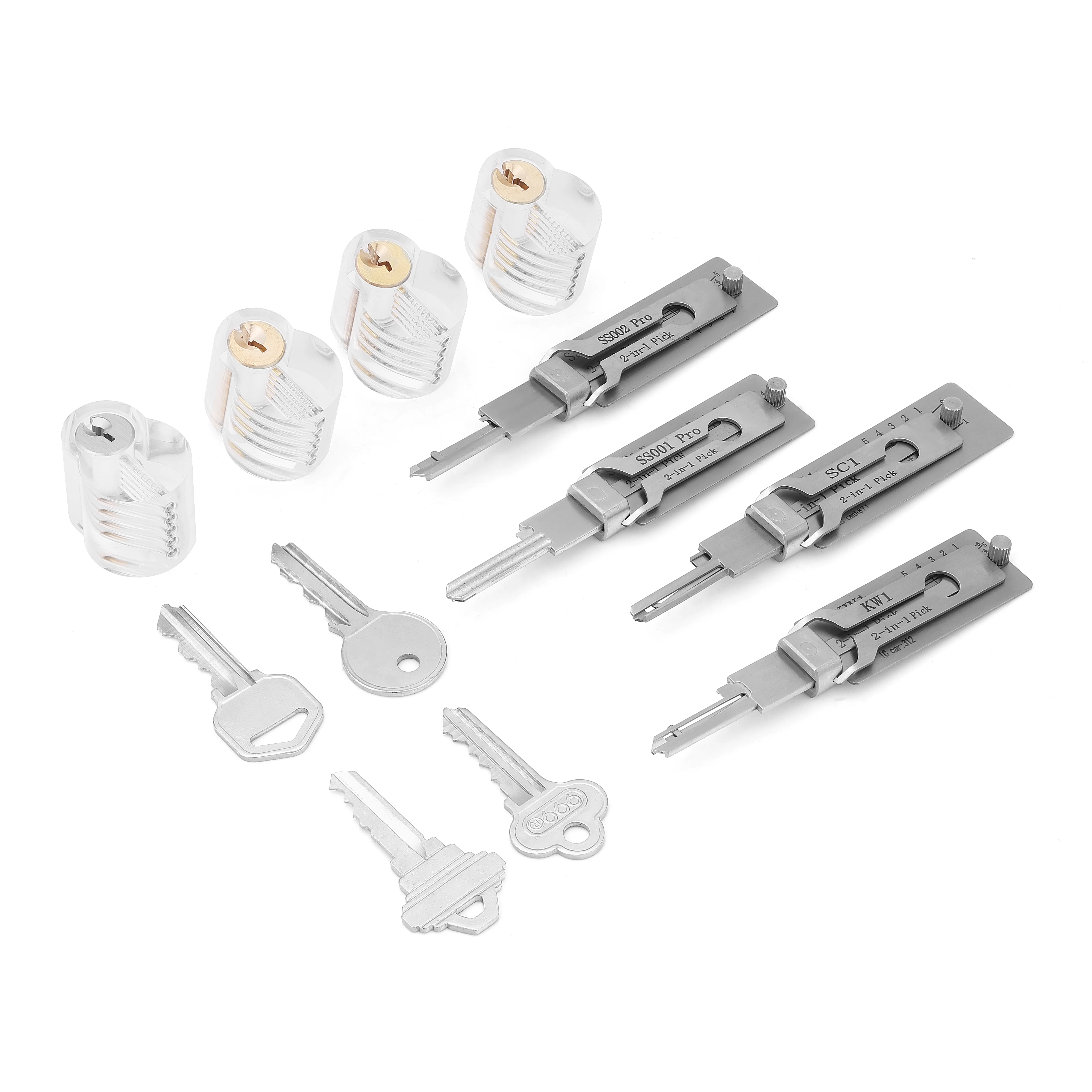 Lockpick Tool 2-in-1 SS001 SS002 PRO SC1 KW1 with Practice Transparent ...