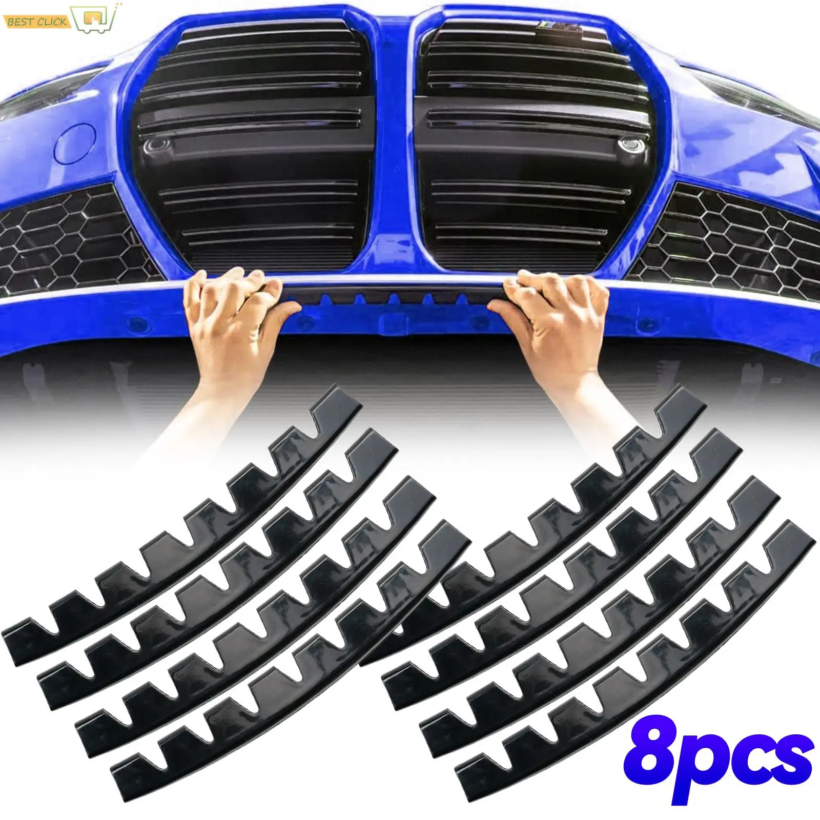 8PCS SPORT Universal Car Front Bumper Guard Chassis Anti-Scratch Anti ...
