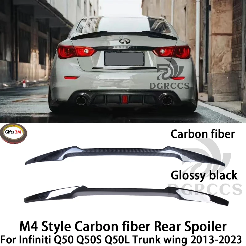 For-Infiniti-Q50-Q50S-Q50L-M4-Style-Carbon-fiber-Rear-Spoiler-Trunk ...