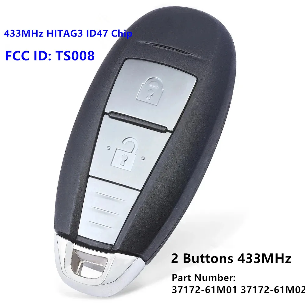 KEYECU Replacement Smart Key FOB 2 Buttons 433MHz HITAG3 ID47 Chip For ...