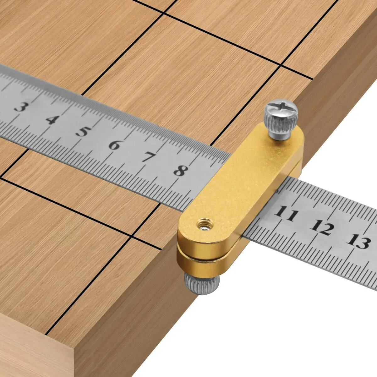 Steel-Ruler-Positioning-Block-Stop-Carpentry-Scriber-Line-Marking-Gauge ...