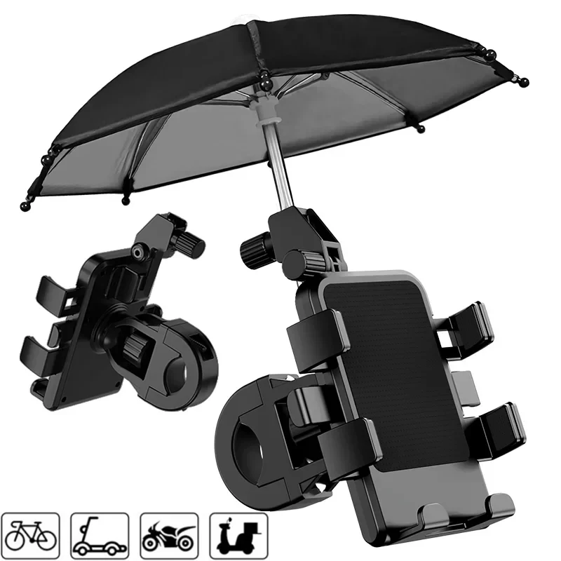 Motorcycle-Bicycle-Mobile-Phone-Holder-Stand-Umbrella-Rainproof ...