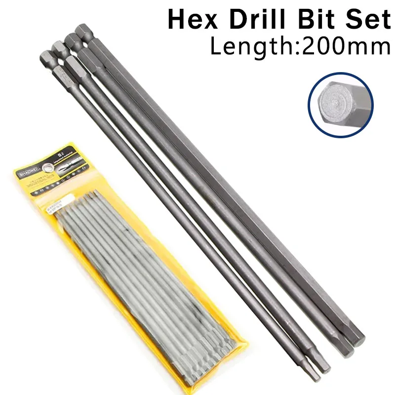4/10PCS 200mm Hexagon Screwdrivers H3 H4 H5 H6 Screwdriver Bit Set ...
