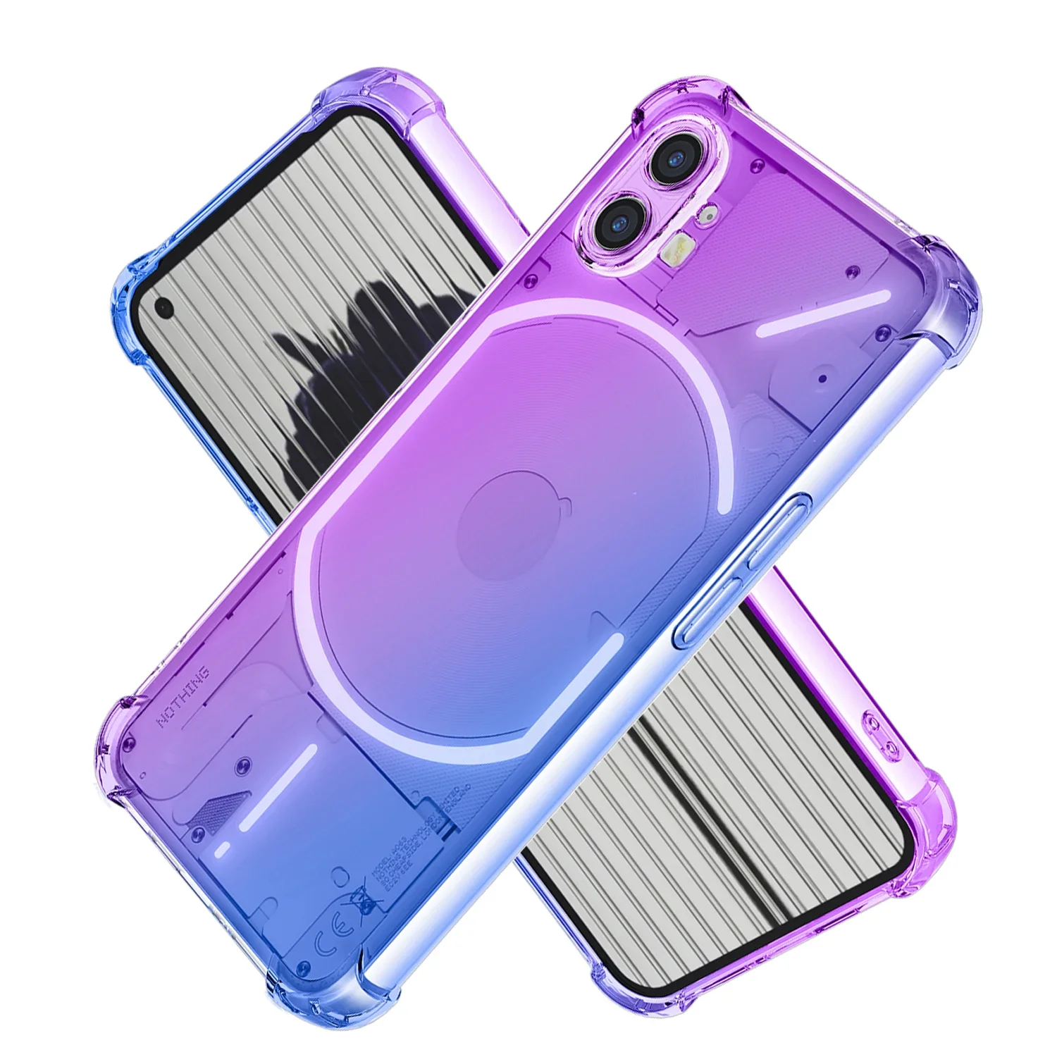 Caso-para-Nada-Telefone-1-Claro-Bonito-Gradiente-Slim-Anti-Scratch-Flex ...