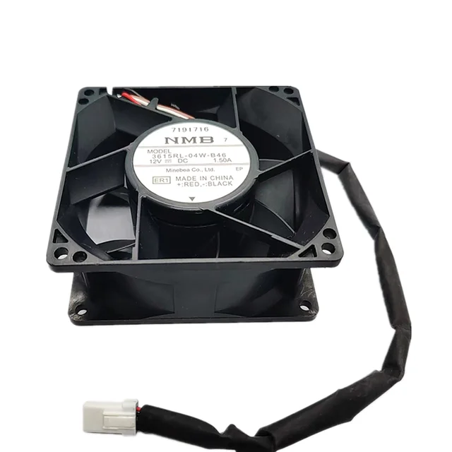 Original large volume inverter fan 3615RL-04W-B46 12V 1.5A 9238 9cm 4-wire PWM IP68 waterproof ...