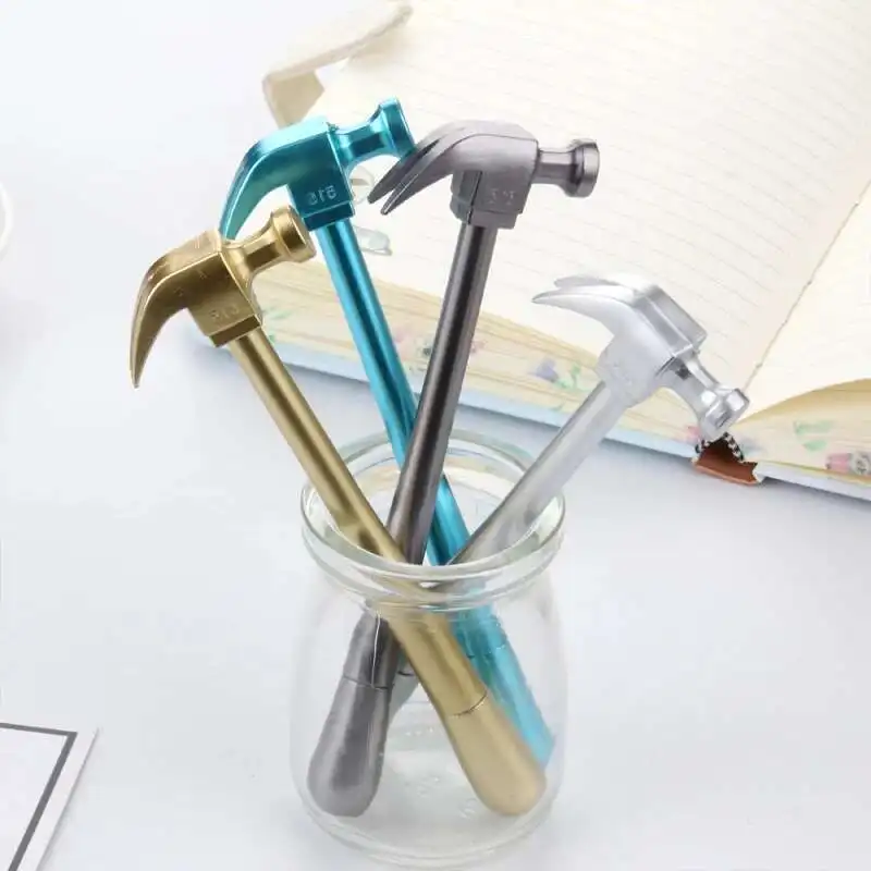Ellen Brook 1 PCS Metallic Hammer Tools Stationery Creative Ballpoint ...