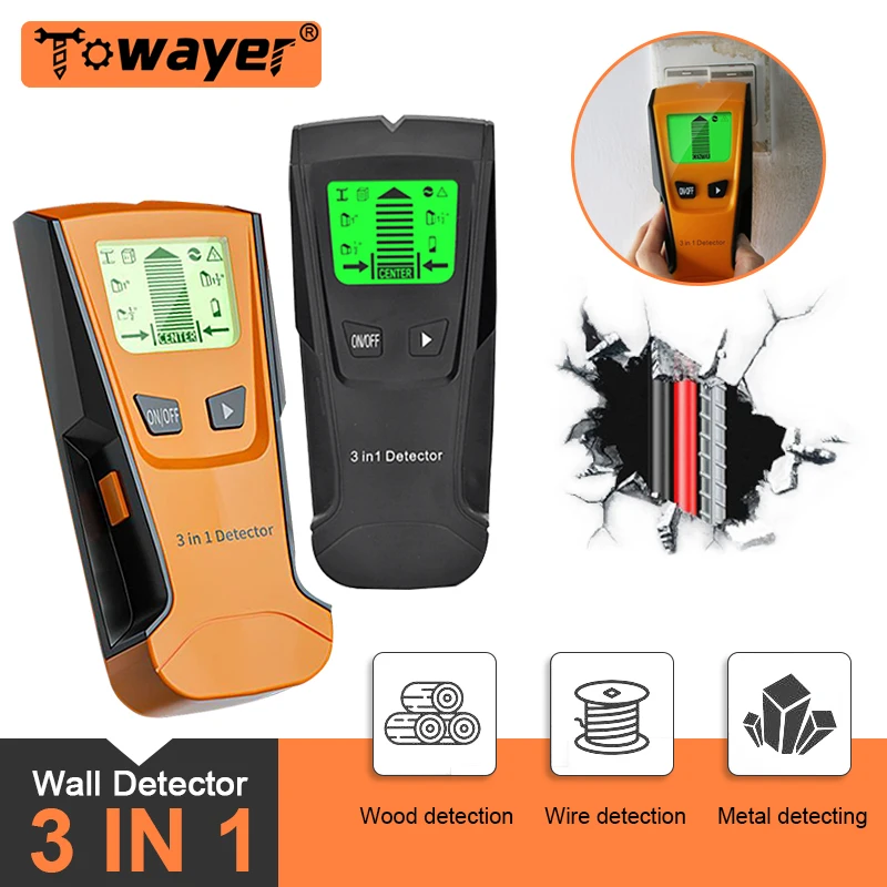 3 In 1 Metal Detector Find Metal Wood Studs AC Warning Voltage Live ...