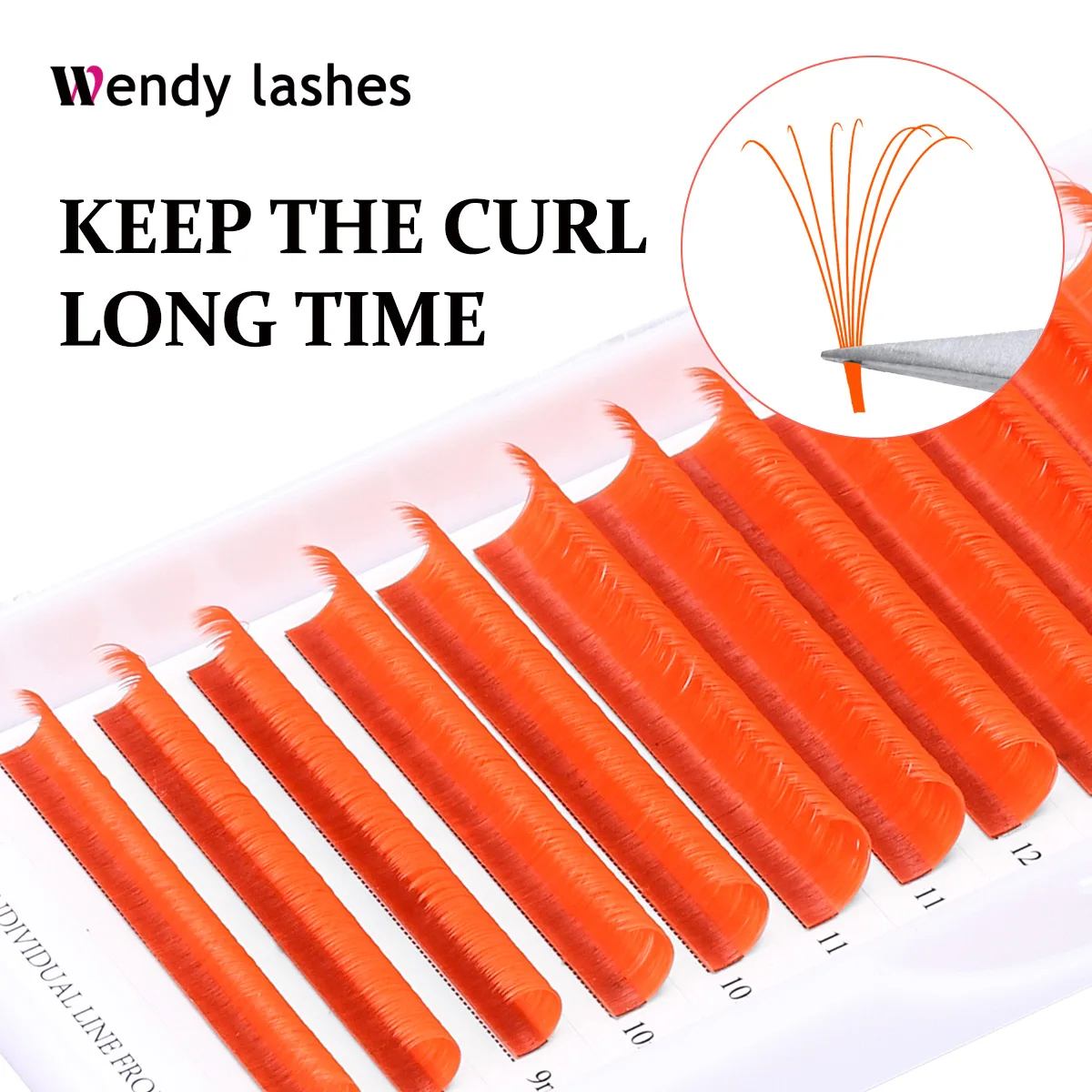 Orange Lash Colored Eyelashes Extension Makeup Soft Natural Mix Lashes ...