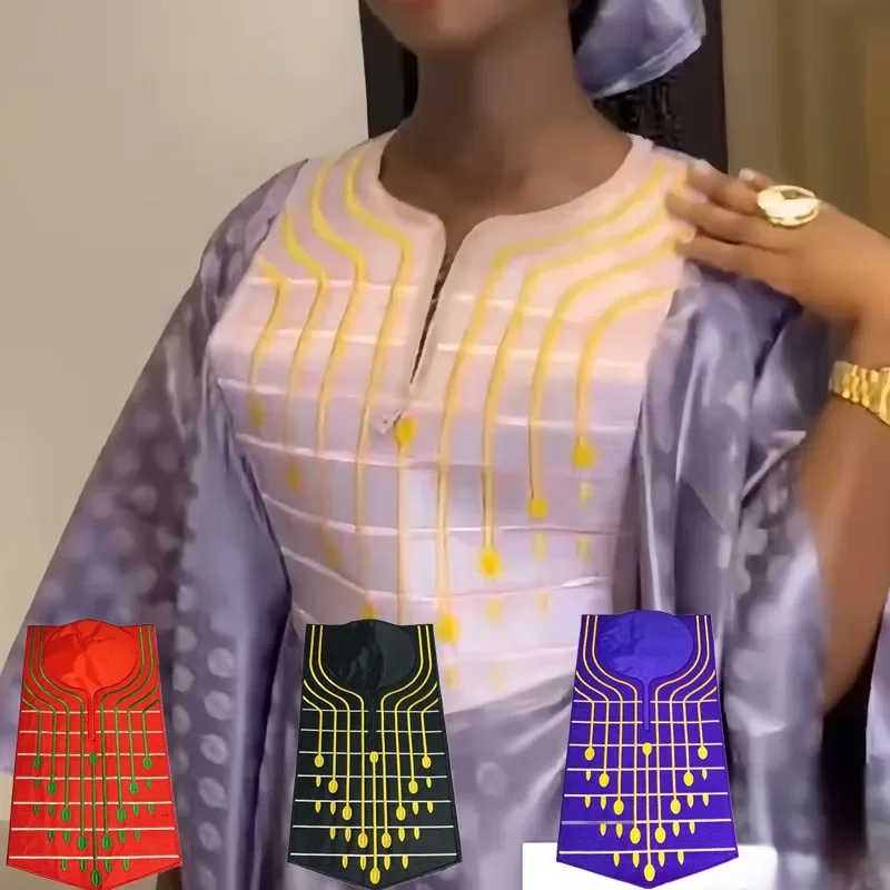 Tissu-Africain-Color-en-Dentelle-Brod-e-Encolure-de-la-raq-Applique-et ...