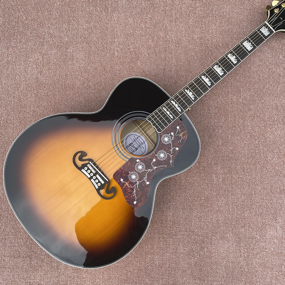 Solid-Spruce-Top-Jumbo-Body-Guitar-43-Inches-Yellow-J200-Acoustic ...