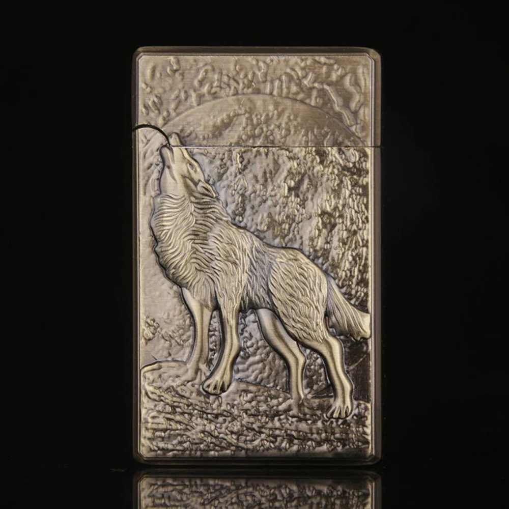 Vintage-Collection-Engraved-Wolf-Metal-Lighter-Butane-Cigarette ...