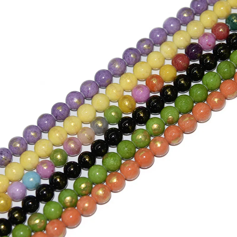 1String-38cm-Natural-Stone-Beads-Sands-Colorful-Round-Beads-For-Charm ...