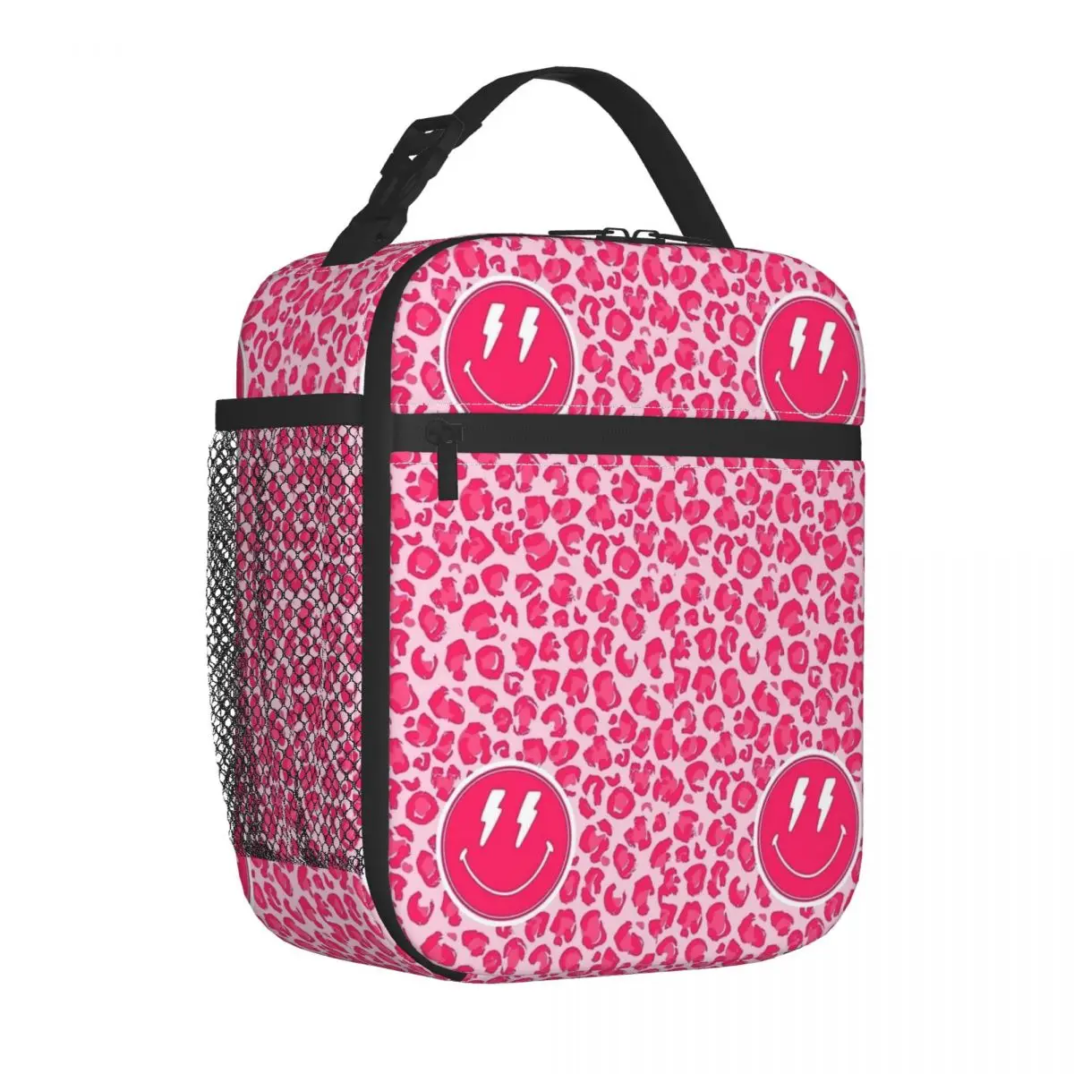 Preppy-Aesthetic-Pink-Leopard-Print-Smile-Insulated-Lunch-Bag-Lunch ...