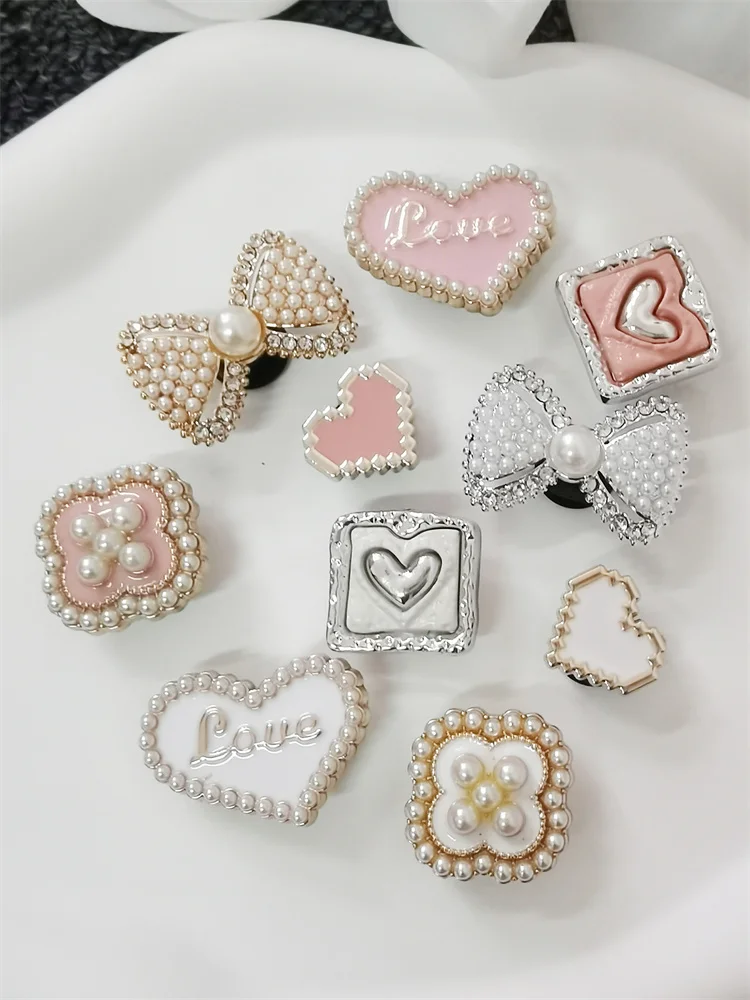 5PCS-ABS-Shoe-Charms-Buckles-DIY-Rhinestone-Bowtie-Clog-Parts ...