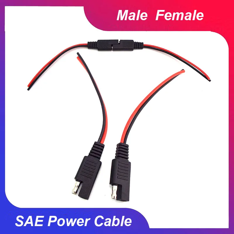 10CM-10A-18AWG-SAE-Male-Female-Cable-Power-Extension-Connector-Wire-for ...