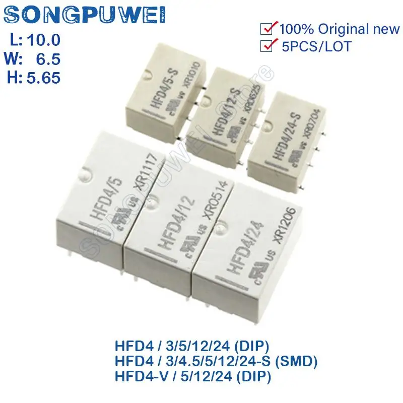 Signal Relay 5v | 3v Dc Relay | Hfd4 Relay | Dip Relay - 5pcs/lot ...