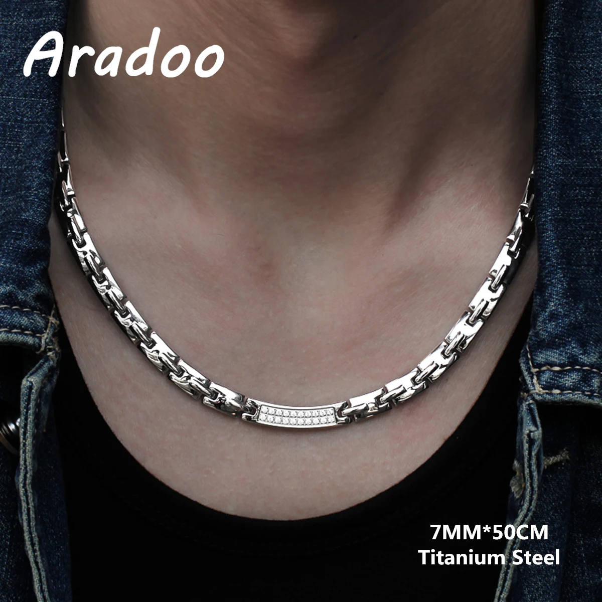 ARADOO-Titanium-Steel-Zirconia-Magnetic-Necklace-Hematite-Therapy ...
