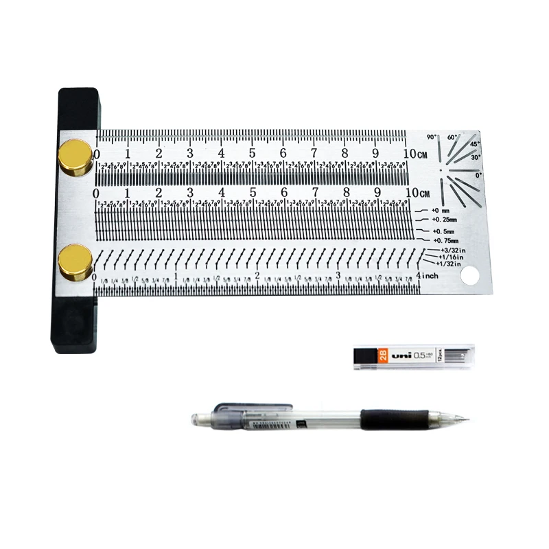 High-Precision-Scale-Ruler-T-Type-Hole-Ruler-Stainless-Woodworking ...