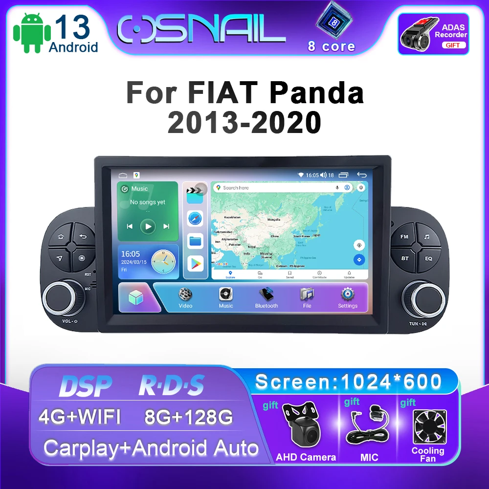 Android 13 Auto Carplay Car Radio For Fiat Panda 2013-2020 Stereo ...