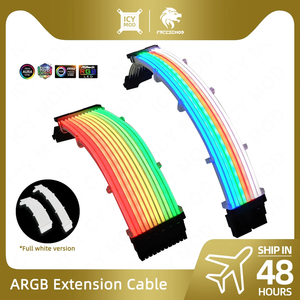 RGB 24PIN Motheboard Extension Cord Wire ARGB GPU Extensions Cable 8PIN ...