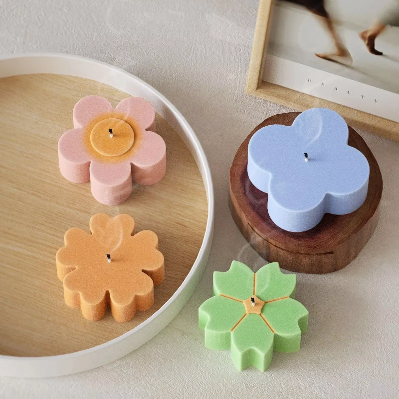 DIY Blume Form Kerze Silikon Form Handgemachte Pflanze Blumen Wachs ...