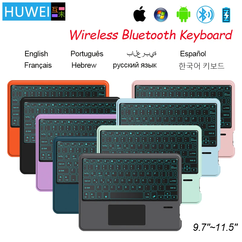 HUWEI-For-Android-iOS-Windows-Wireless-Bluetooth-Touchpad-Backlight ...