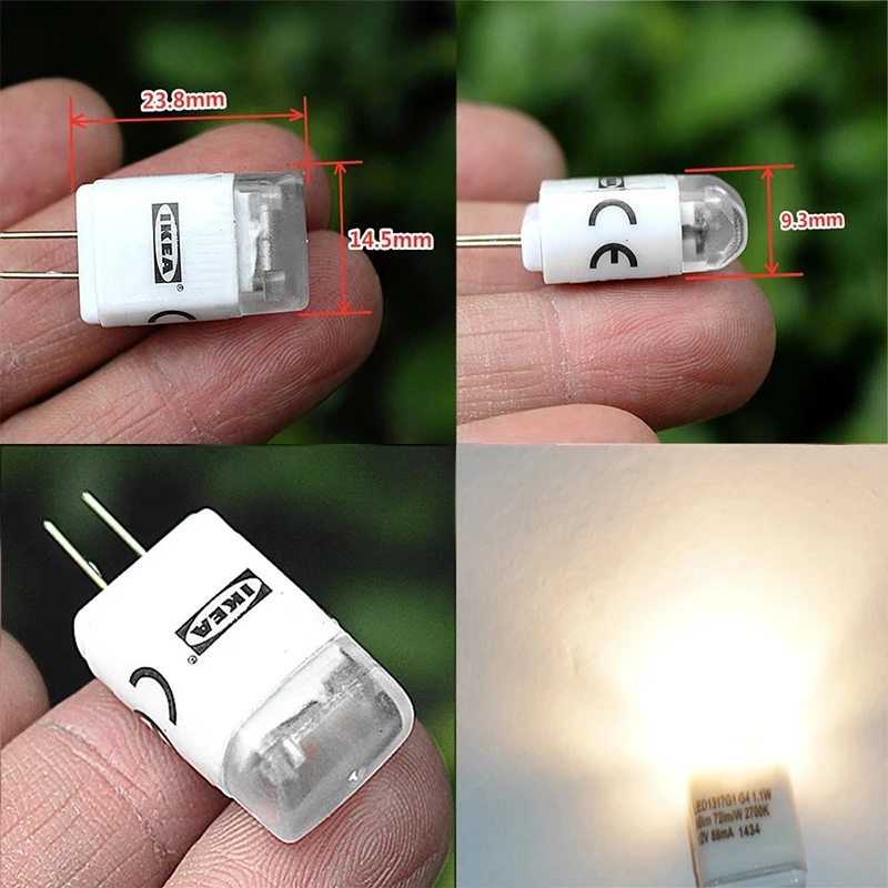 미니 LED 전구 스포트라이트 조명, 에너지 절약 램프 교체, 크리스탈 램프 플러그인, G4 DC 8V 36V, 1.1W, 2 ...