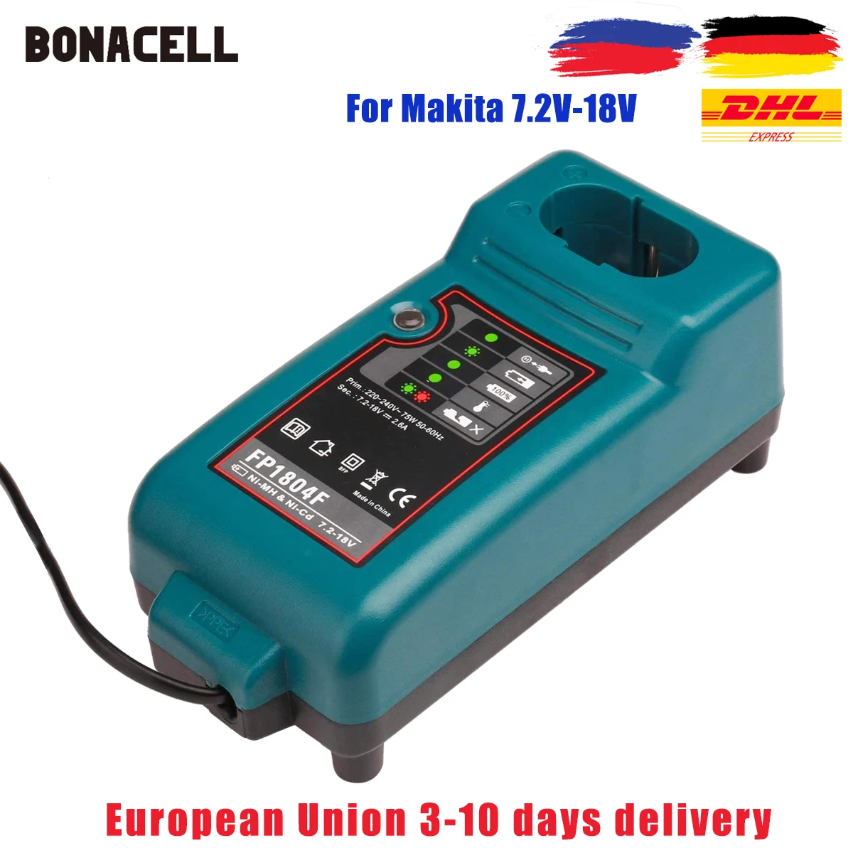 for Makita PA12 DC1804 DC1822 DC1414 Battery Charger 7.2V-18V NI-CD&NI ...