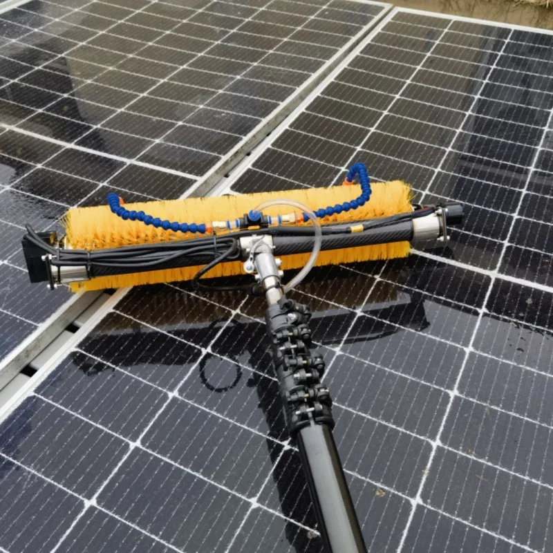 Solar panel rotary cleaning robot brush factory manual rotation ...