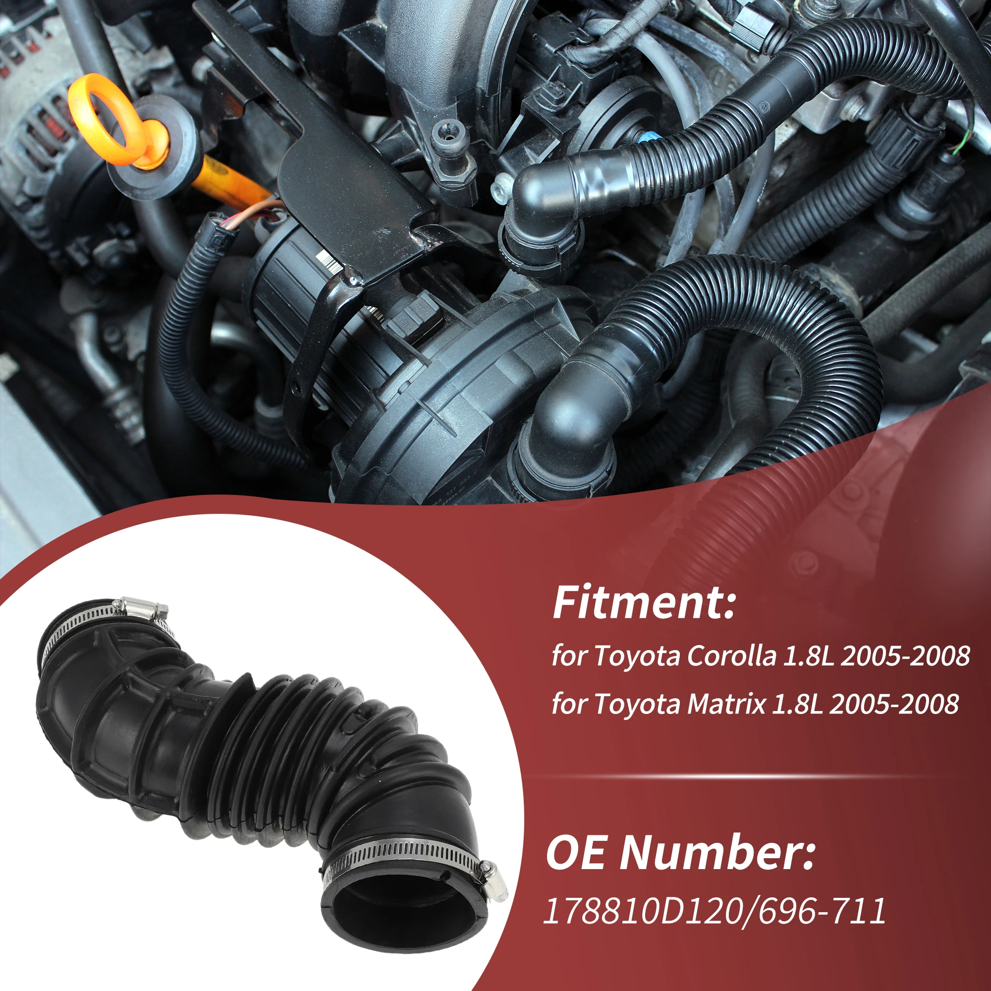 UXCELL Intake Hose for Toyota Corolla for Toyota Matrix 1.8L 2005-2008 ...