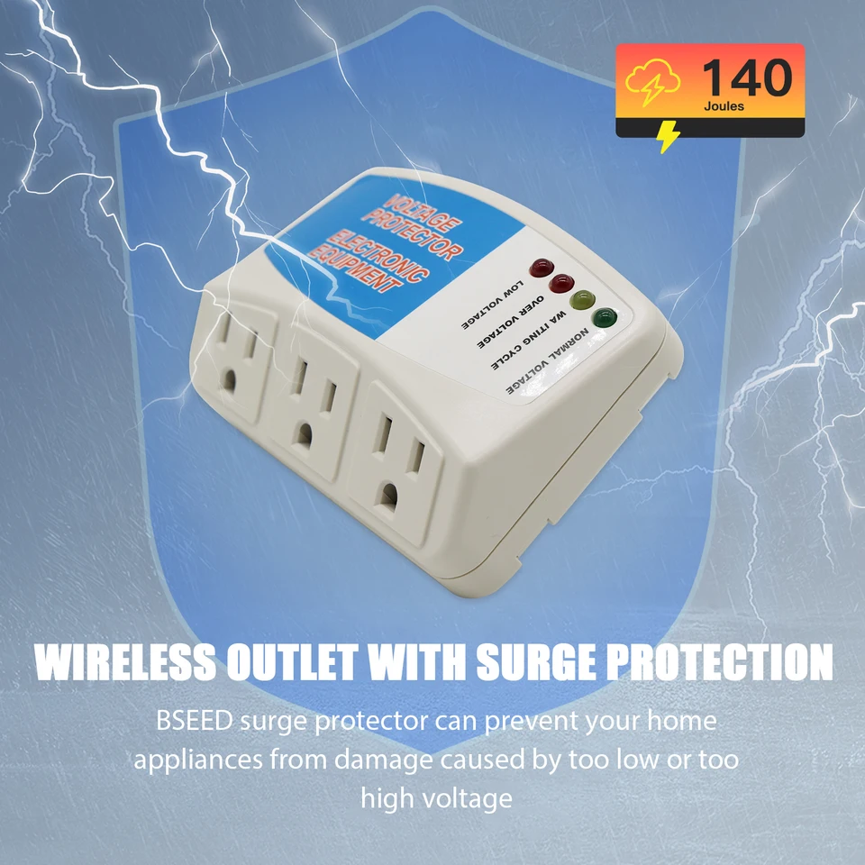 Surge Protector BSEED Single Outlet - 15A 125V Wall Mount For ...