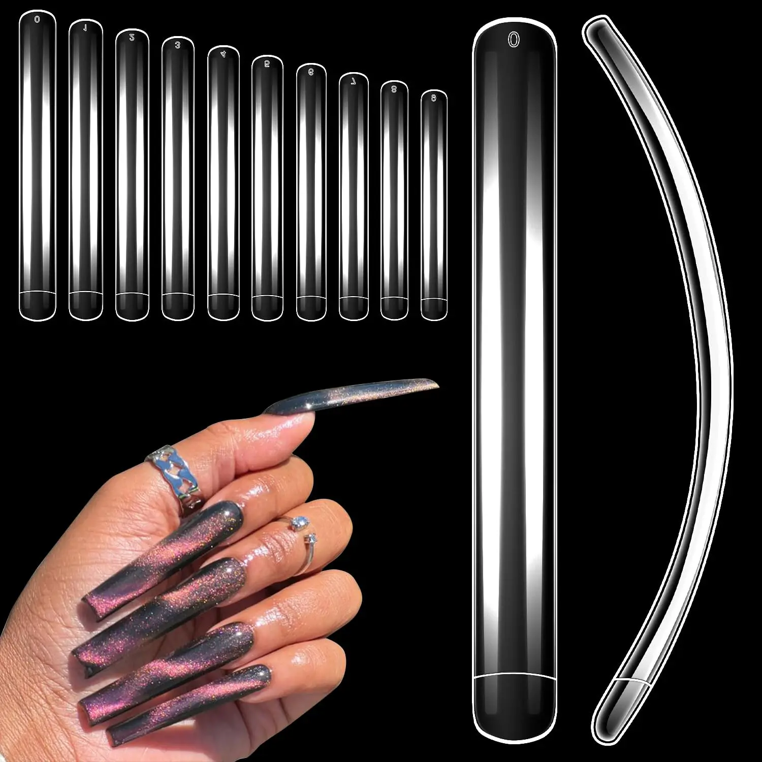 Natural Transparent White False Nails Tips Acrylic UV Gel Artificial ...