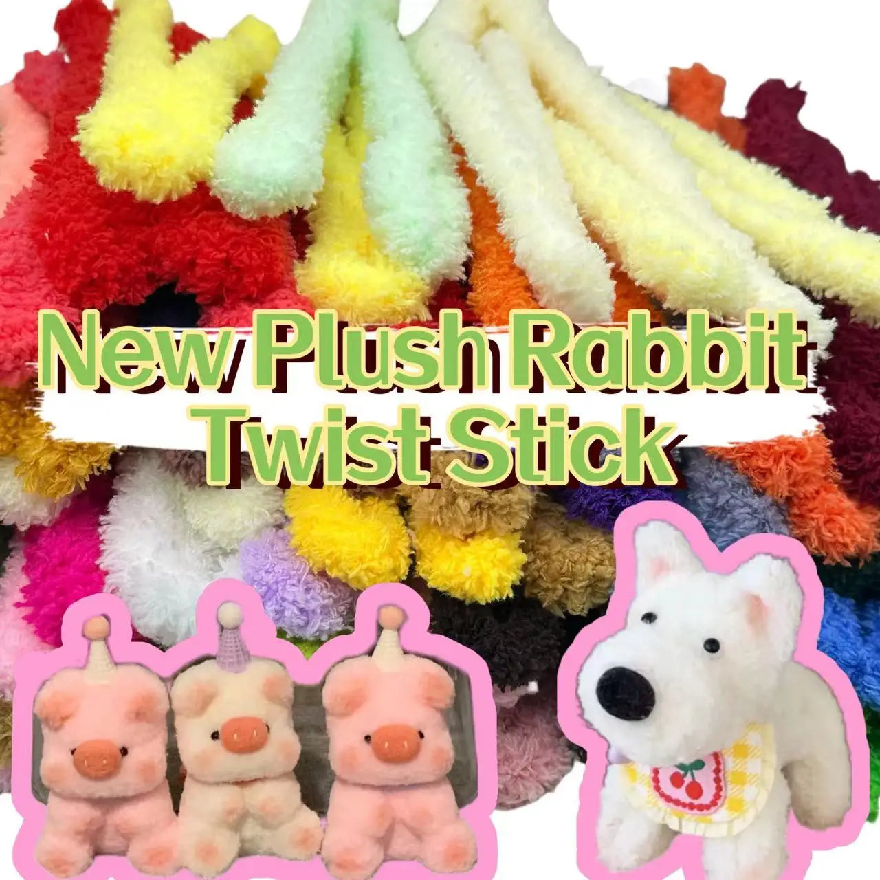 New-Colors-Ultra-Dense-Plush-Twist-Wire-Sticks-Wool-Iron-Wire-Strip ...