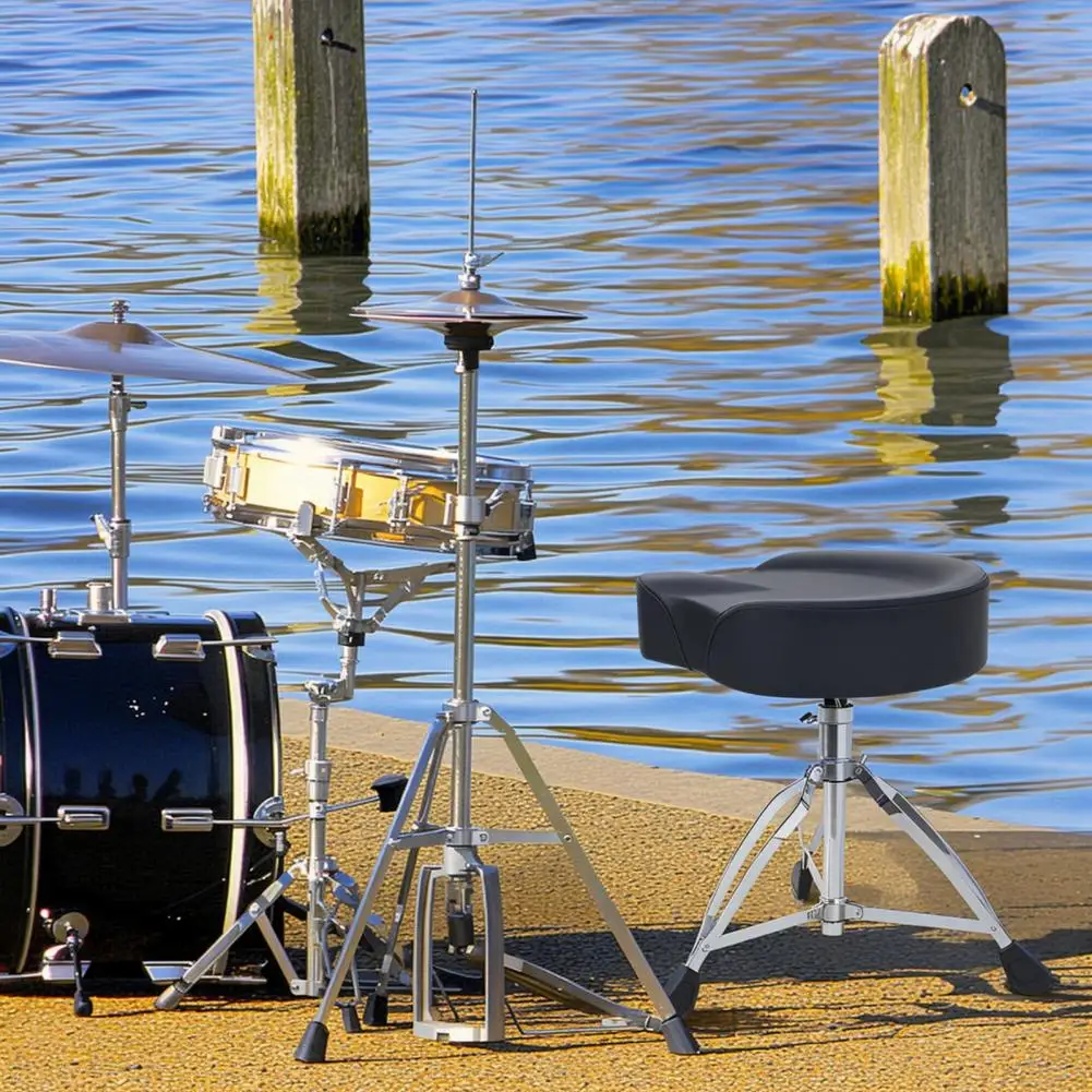Drum Throne Drum Seat Height Adjustable Drum Stool Saddle Style Padded ...