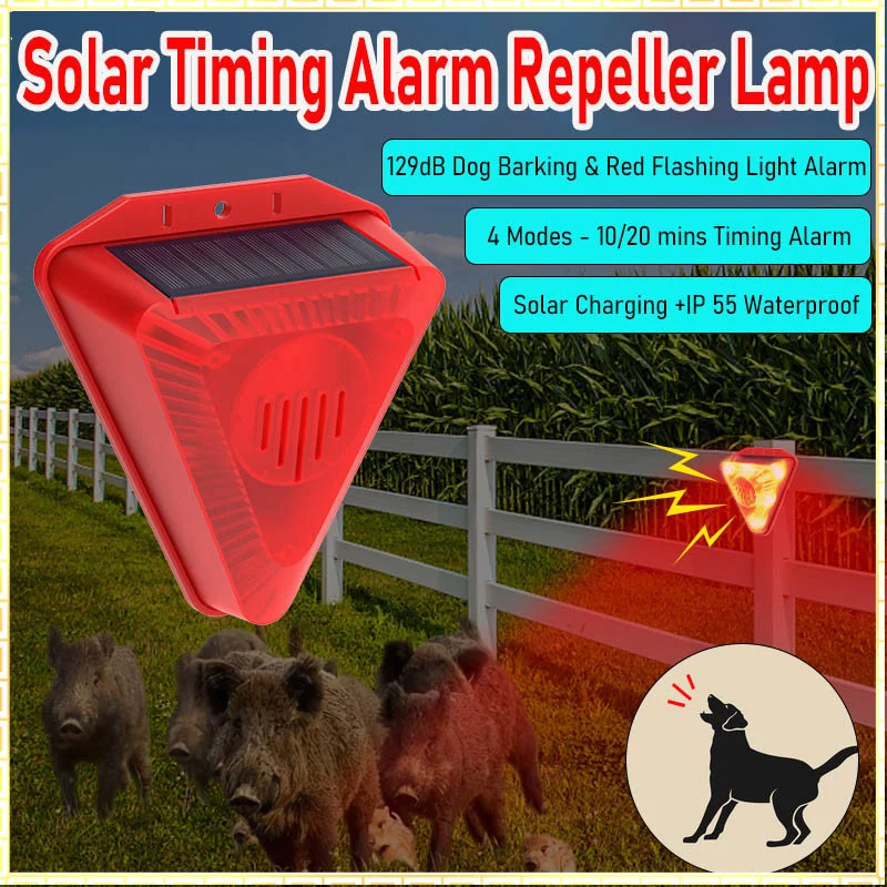 1/4Pcs LED Solar Alarm Light Outdoor Waterproof Solar Powered Lamp ...