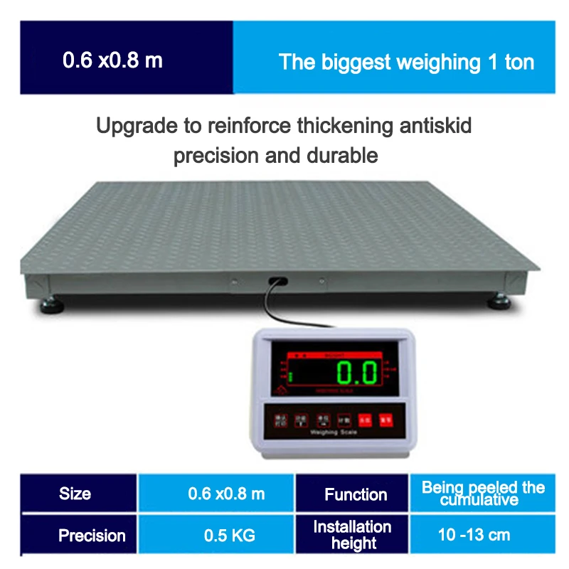 0.6 x 0.8 Meter 1 Tons Industrial Digital Scale Commercial Electronic Weighing High Precision ...