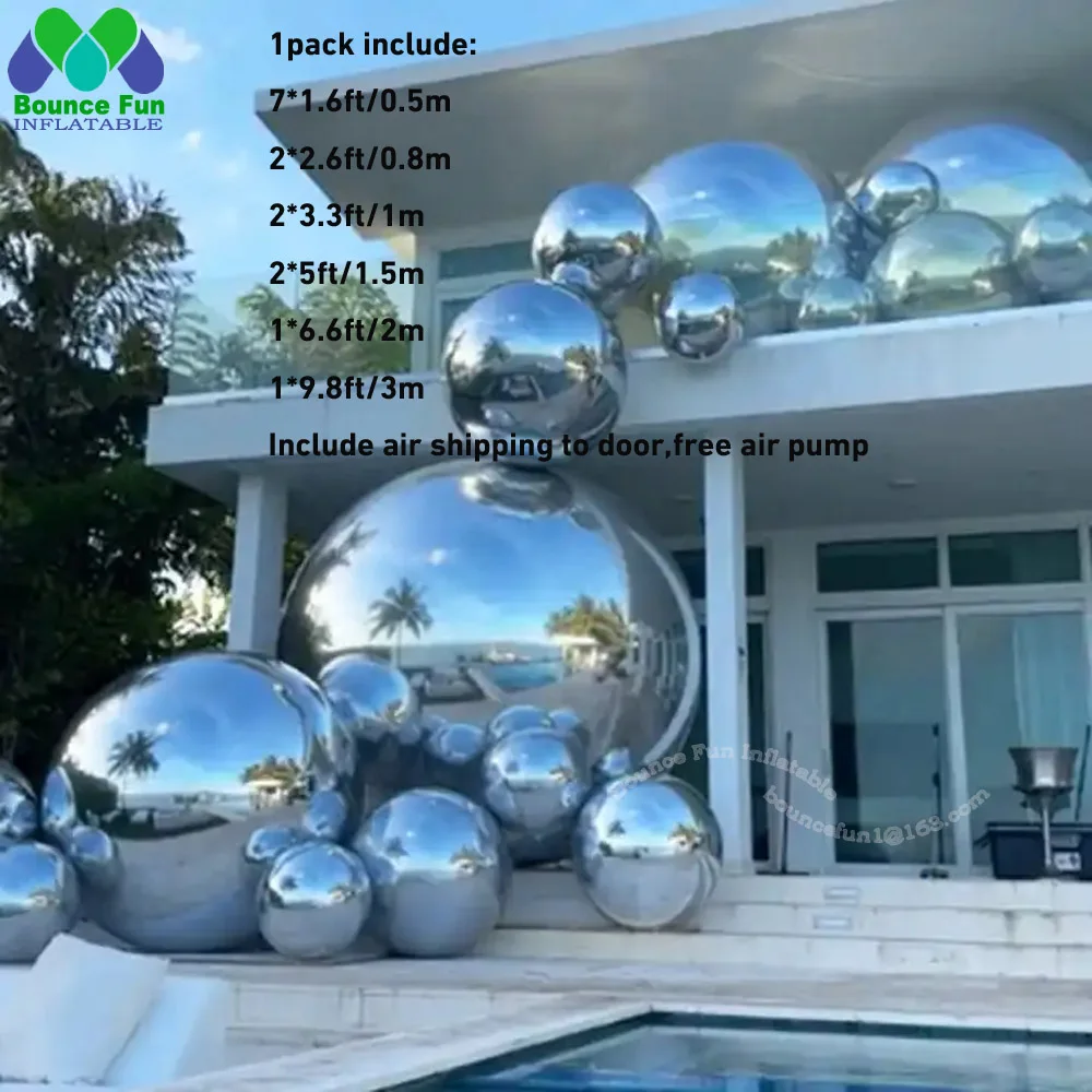1-Pack-Weatherproof-Giant-Inflatable-Mirror-Ball-50cm-Orange-Colorful ...