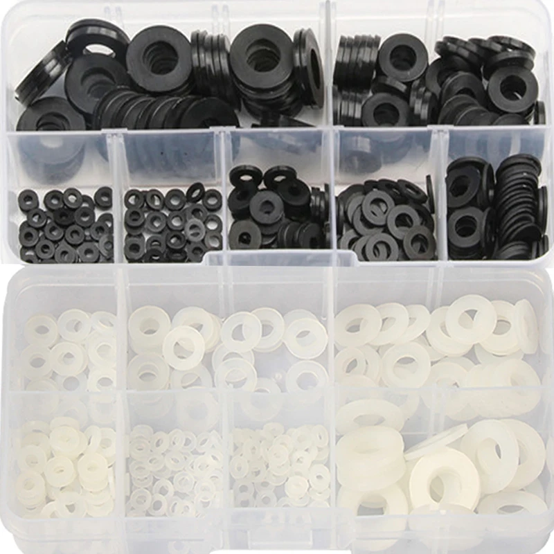 250PCS-Nylon-Washers-Plastic-Insulation-Spacers-Seals-Solid-Set-Gasket ...